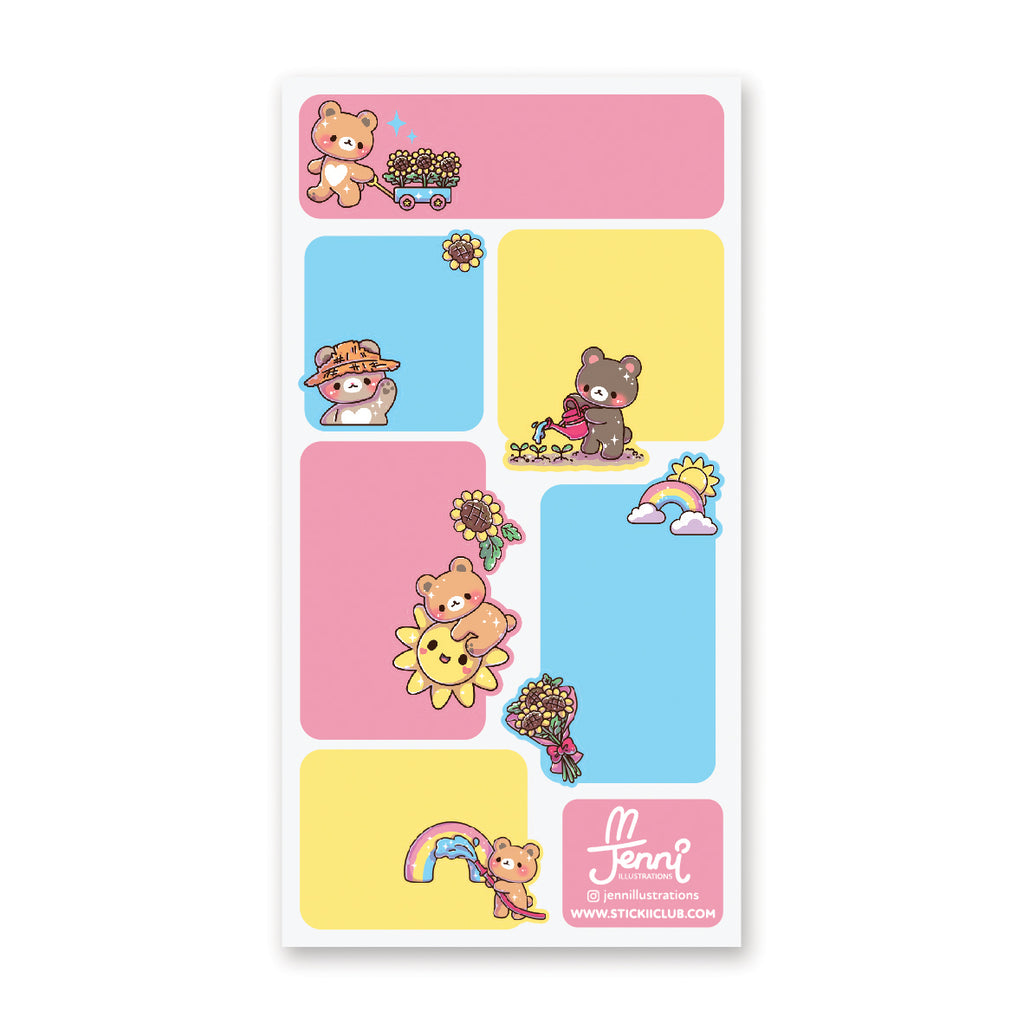 Sunny Garden Bears' Labels Sticker Sheet – STICKII