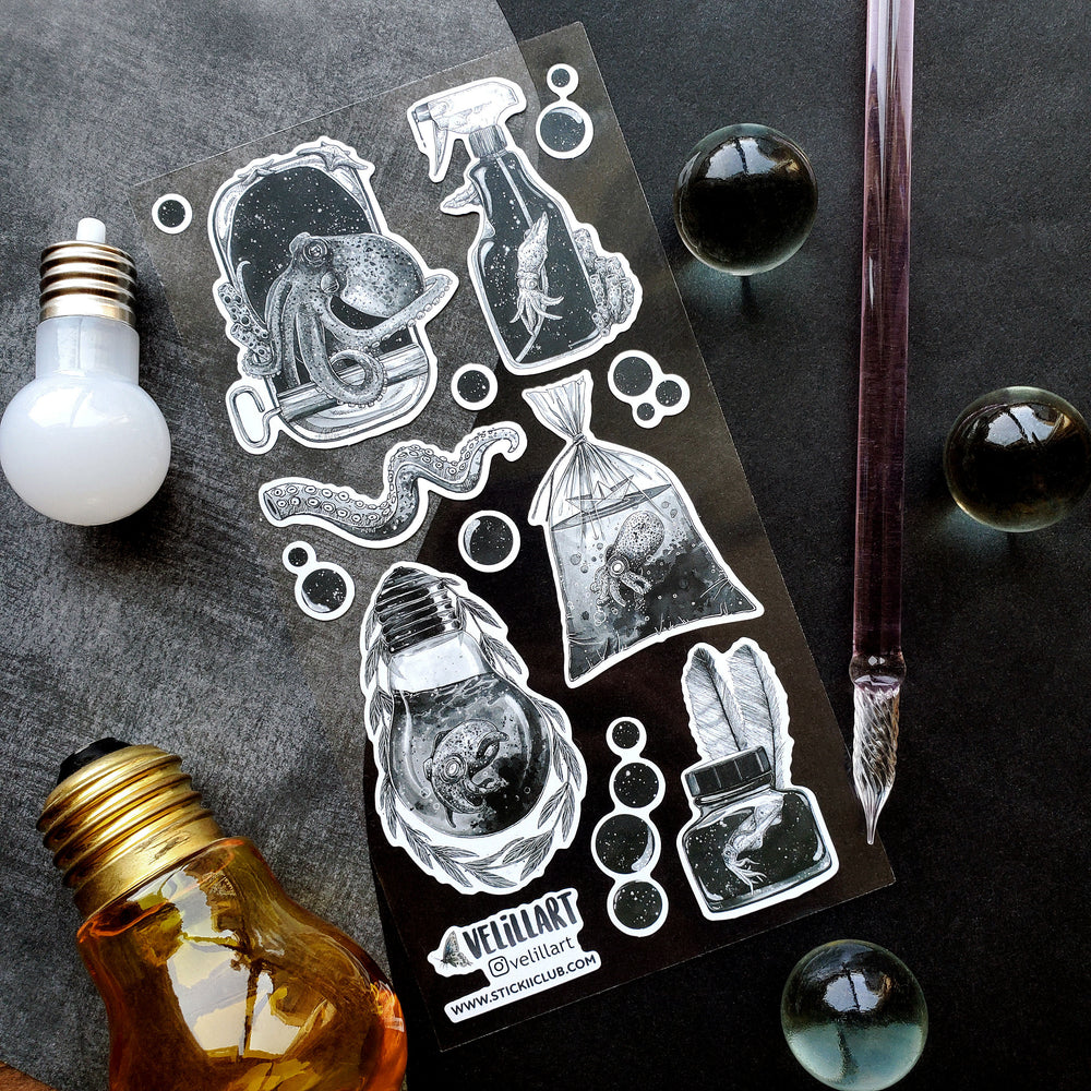 Intriguing Inked Squids Sticker Sheet – STICKII