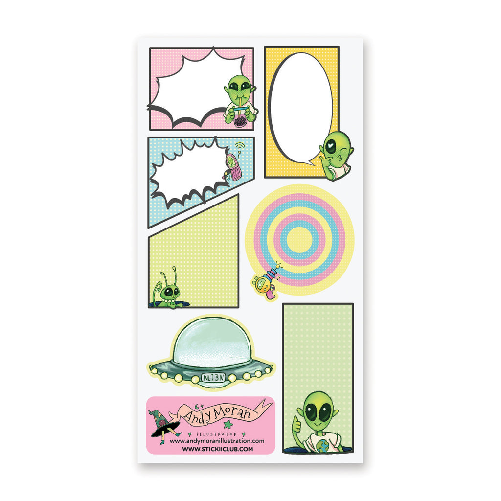 Awesome Aliens’ Labels Sticker Sheet – STICKII
