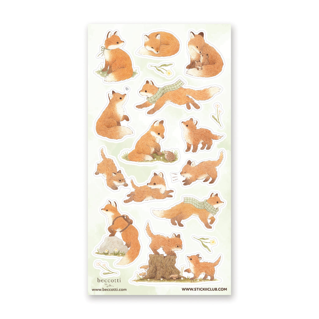 Lovely Little Foxes Sticker Sheet – STICKII
