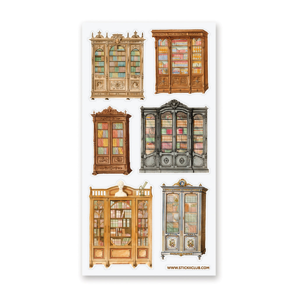 Antique Bookshelves Sticker Sheet – STICKII