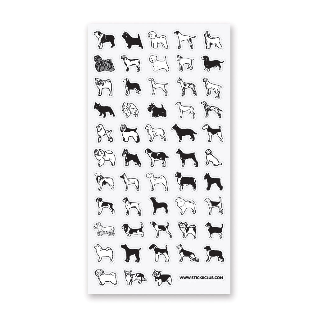 B&W Dogs Sticker Sheet – STICKII