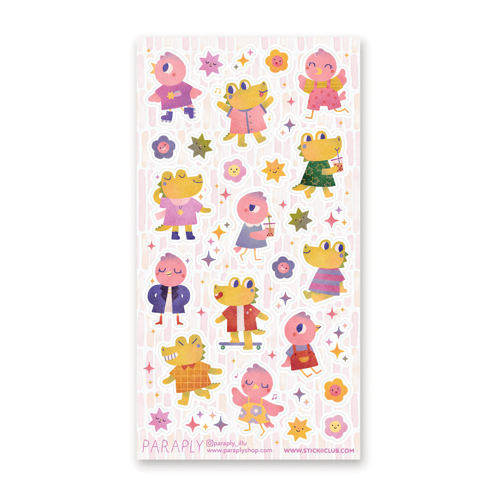 Birb & Croc Besties Sticker Sheet – STICKII