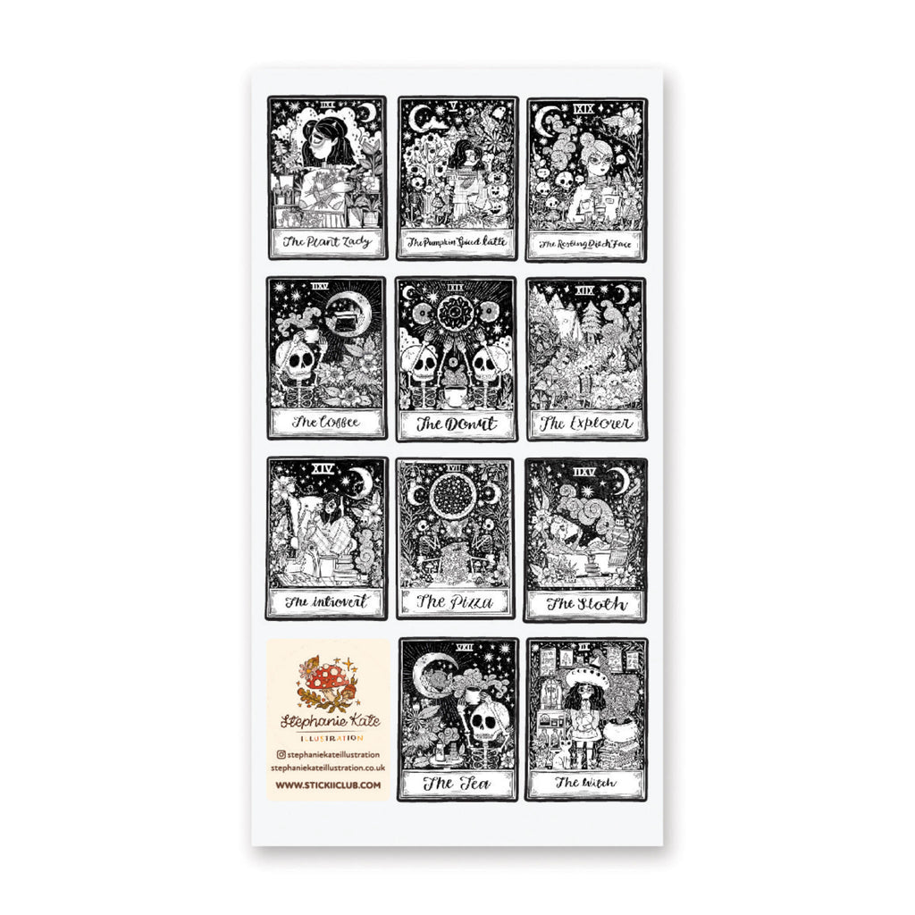 B&W Tarot Sticker Sheet – STICKII