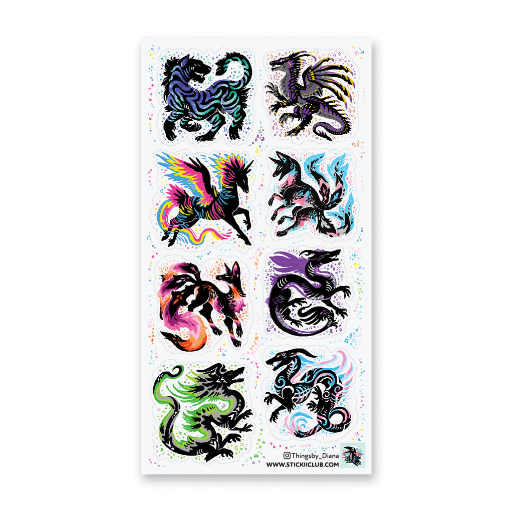 Chromatic Mythic Beasts Sticker Sheet – STICKII