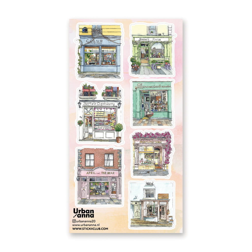 Watercolor Storefronts Sticker Sheet – STICKII