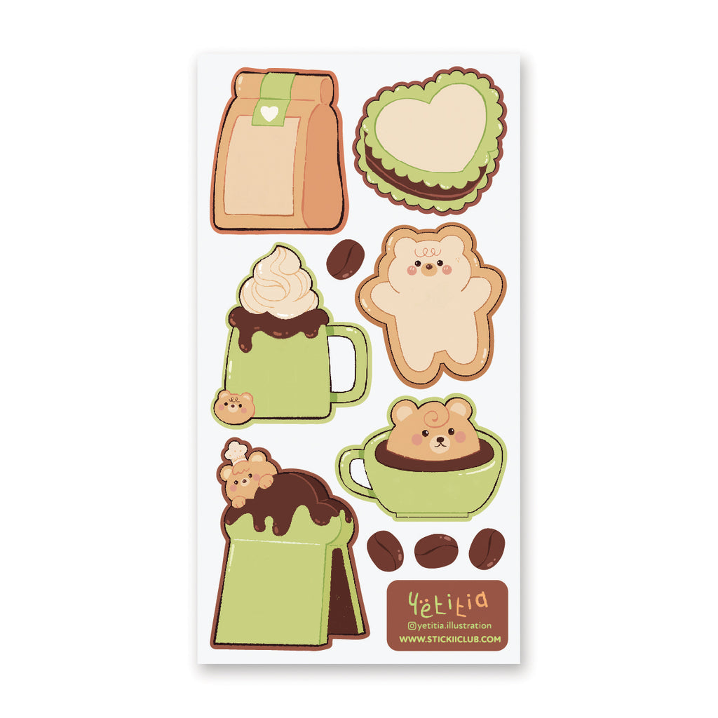 Kawaii Kuma Cafe Labels Sticker Sheet – STICKII