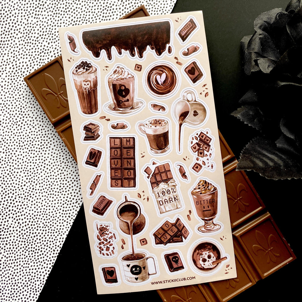 Dark Chocolate Desserts Sticker Sheet – STICKII