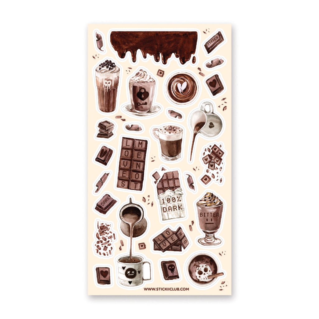 Dark Chocolate Desserts Sticker Sheet – STICKII