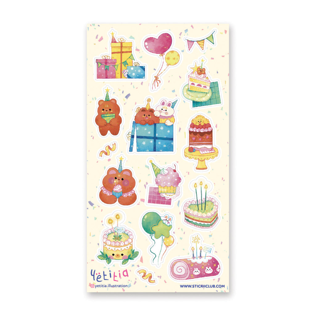Cutie Birthday Bash Sticker Sheet – STICKII