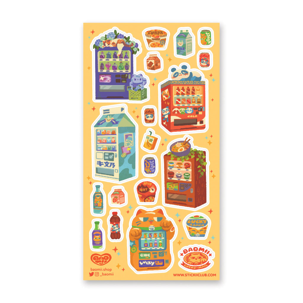 Japanese Vending Machines Sticker Sheet – STICKII