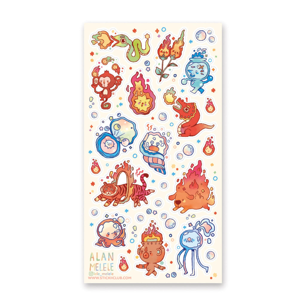 Fire & Water Sticker Sheet – STICKII
