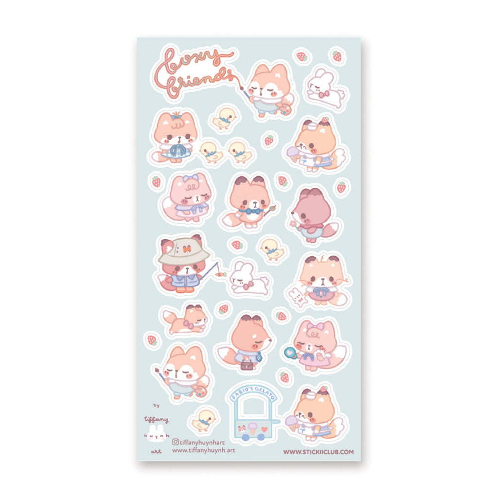 Sparkly Foxy Friends Sticker Sheet – STICKII